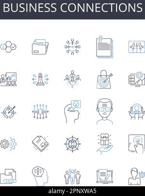 Business connections line icons collection. Ideation, Planning, Scoping ...