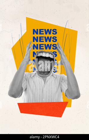 Banner poster collage of overwhelmed business worker feel fatigue too ...