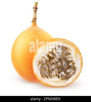 Isolated granadilla fruits. Whole granadilla (grenadia, passion fruit ...