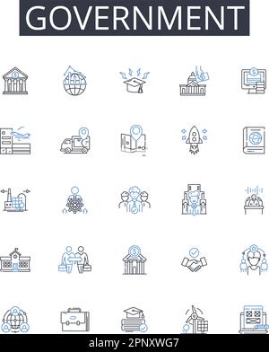 Overseer line icons collection. Authority, Management, Watchful, Control, Dominance, Supervisor ...