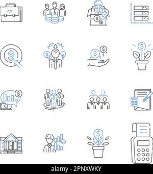 Capital estimation line icons collection. Budgeting, Valuation ...