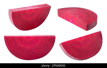 Isolated Beetroot. Different angels of beetroot slices isolated on ...