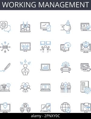 Production oversight line icons collection. Oversight, Management ...
