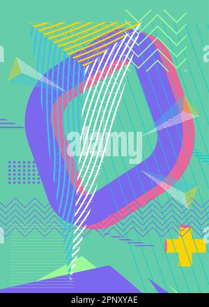 Colorful geometric cover. Abstract busy geometry background. Minimal ...