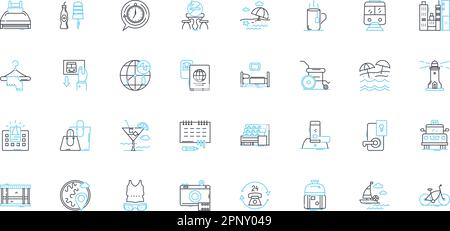 Lively entertainment linear icons set. Vibrant, Dynamic, Energetic ...