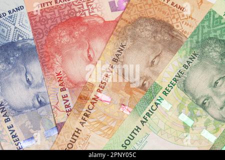 Nelson Holilala Mandela faces on South African money rand banknotes ...