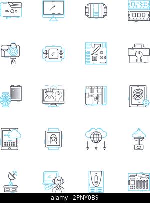 Mobile phs linear icons set. Android, Battery, Bluetooth, Camera ...