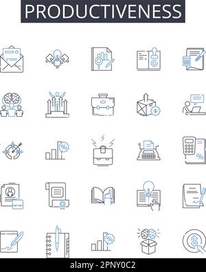 Productiveness line icons collection. Efficiency, Effectiveness ...