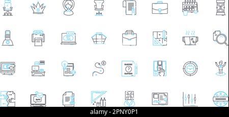 Organizational chart linear icons set. Hierarchy, Departments, Roles ...