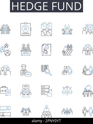 Hedge fund line icons collection. Wealth management, Investment vehicle ...