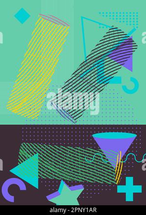 Colorful geometric cover. Abstract busy geometry background. Minimal ...