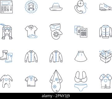 Retail hub line icons collection. Megastore, Boutique, Marketplace ...