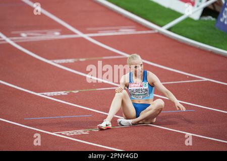 Milja Thureson participating in the 400 meters of the European ...