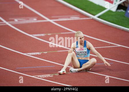Milja Thureson participating in the 400 meters of the European ...