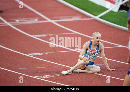 Milja Thureson participating in the 400 meters of the European ...