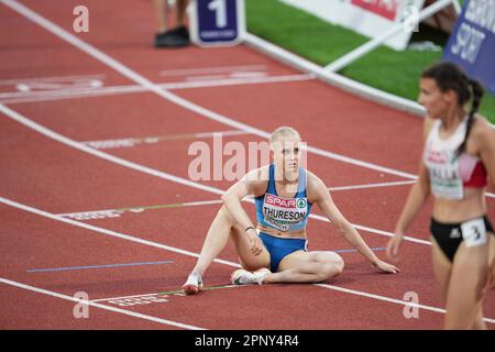 Milja Thureson participating in the 400 meters of the European ...