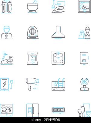 Galley linear icons set. Food, Kitchen, Cooking, Boats, Water, Nautical ...