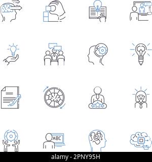 Character traits line icons collection. Hsty , Integrity , Courage ...