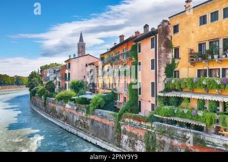 Amazing panorama of the ancient buildings of Verona Stock Photo - Alamy