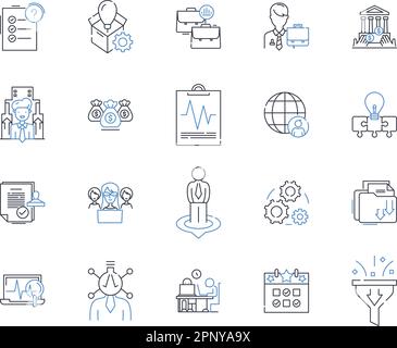 Ownership model line icons collection. Autonomy, Trust, Control ...