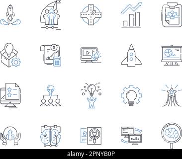 Blueprint outlining line icons collection. Plan, Sketch, Draft, Design ...