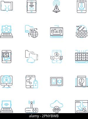Connection linear icons set. Bond, Link, Unite, Fellowship, Association ...
