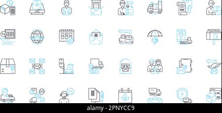 Dispatch line icons collection. Delivery, Logistics, Shipping ...