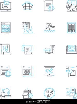 Daily schedule and routine linear icons set Stock Vector Image & Art ...
