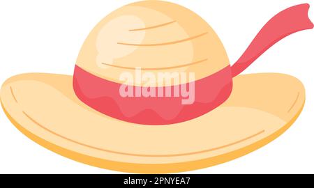 beach hat icon over white background, colorful design. vector ...