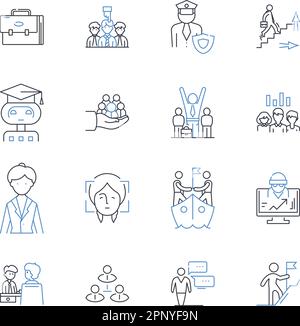 Career enhancement line icons collection. Advancement, Growth, Progression, Success, Skill ...