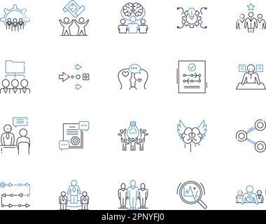 Cohorts line icons collection. Alliance, Collaboration, Community ...