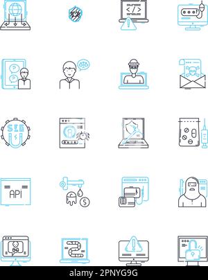 Scammers linear icons set. Deceptive, Fraudulent, Con artists ...