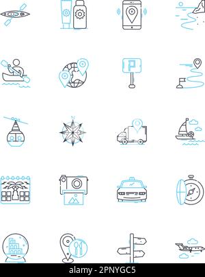 Speed and velocity linear icons set. Accelerate, Momentum, Velocity ...