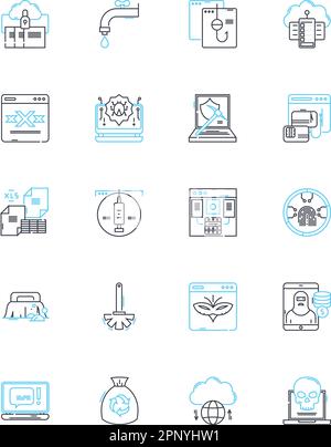 Sanitizing linear icons set. Cleanliness, Sterilization, Disinfection ...