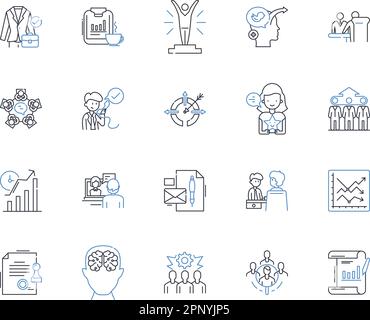 Oversight line icons collection. Supervision, Management, Control ...