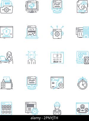 software list of operating system line icon vector. software list of ...