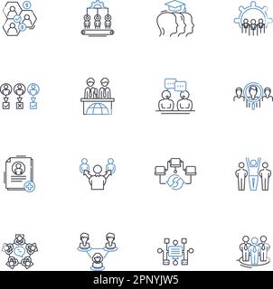 Conclave line icons collection. Gathering, Election, Assembly ...