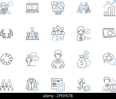 Work line icons collection. Productivity, Dedication, Efficiency, Diligence, Commitment ...