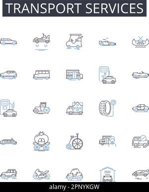 Transit line icons collection. Commuting, Public transit ...
