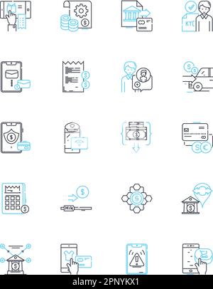 Digital revolution linear icons set. Disruption, Innovation, Connectivity, Automation ...