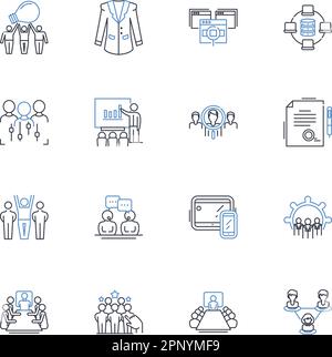 Brainstorming session line icons collection. Ideation, Innovation ...