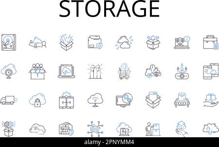 Retaining line icons collection. Preservation, Conservation, Continuity ...