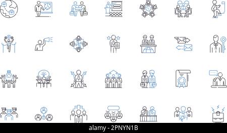 Jurisdiction line icons collection. Control, Authority, Territory, Power, Governance, Boundaries ...