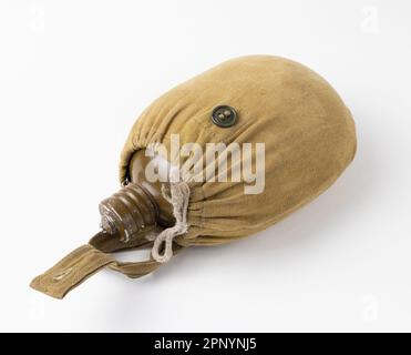Old soldier's aluminum water flask isolated on white background Stock ...