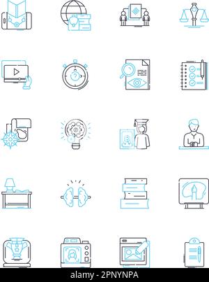 Trade school linear icons set. Apprenticeship, Skills, Certification ...