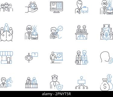 Organizational mapping line icons collection. Strategy, Alignment ...