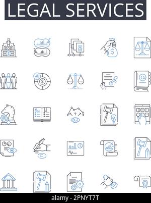 Legal services line icons collection. Legal aid, Counsel, Advocacy ...