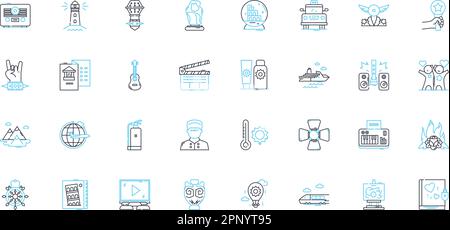 Sensory stimulation linear icons set. Tactile, Aroma, Flavor, Touch ...