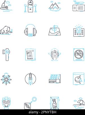 Social gatherings linear icons set. Festivities, Soirees, Gatherings ...