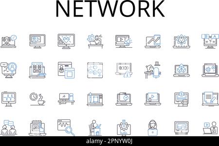 Network line icons collection. Alliance, Partnership, Connection ...